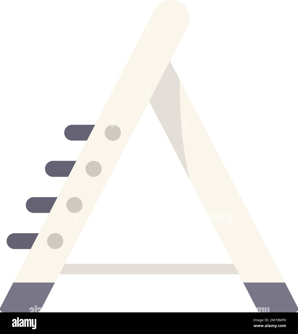 Portable ladder icon flat vector. Wood step. Shadow metal isolated ...