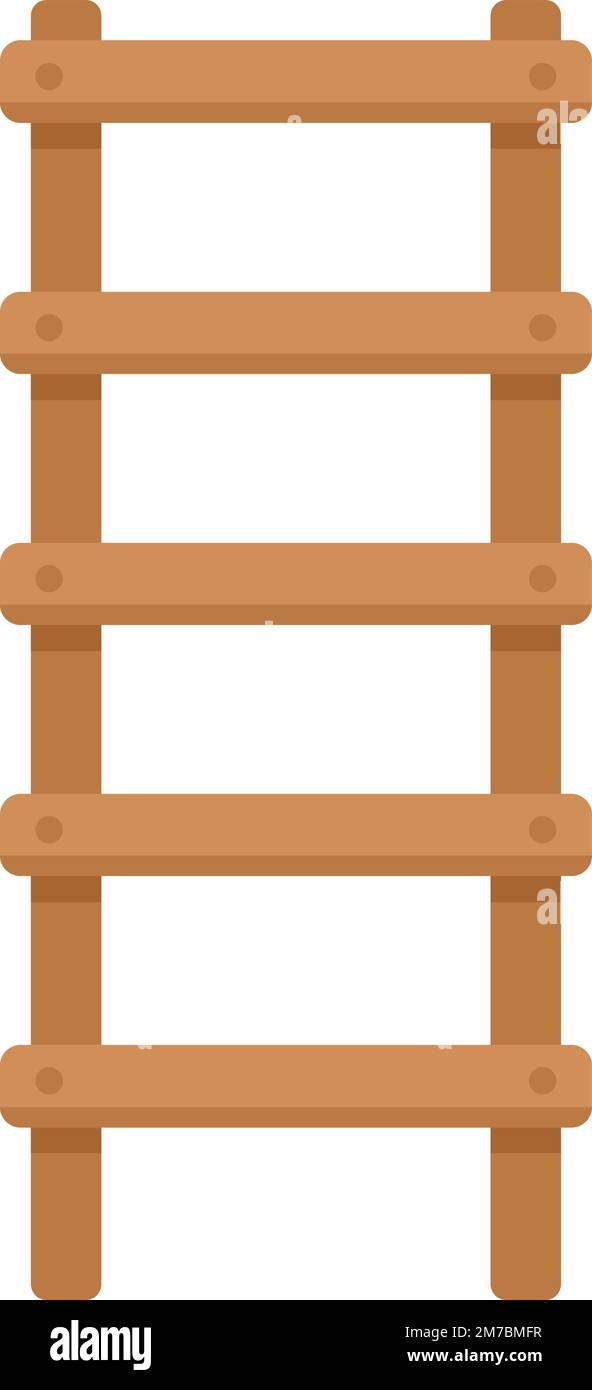Worker ladder icon flat vector. Wood stand. Indoor stand isolated Stock ...