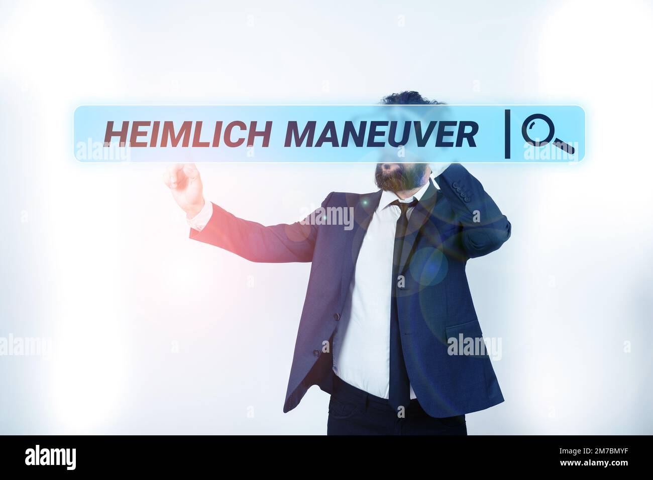 Text caption presenting Heimlich Maneuver. Word for application of ...