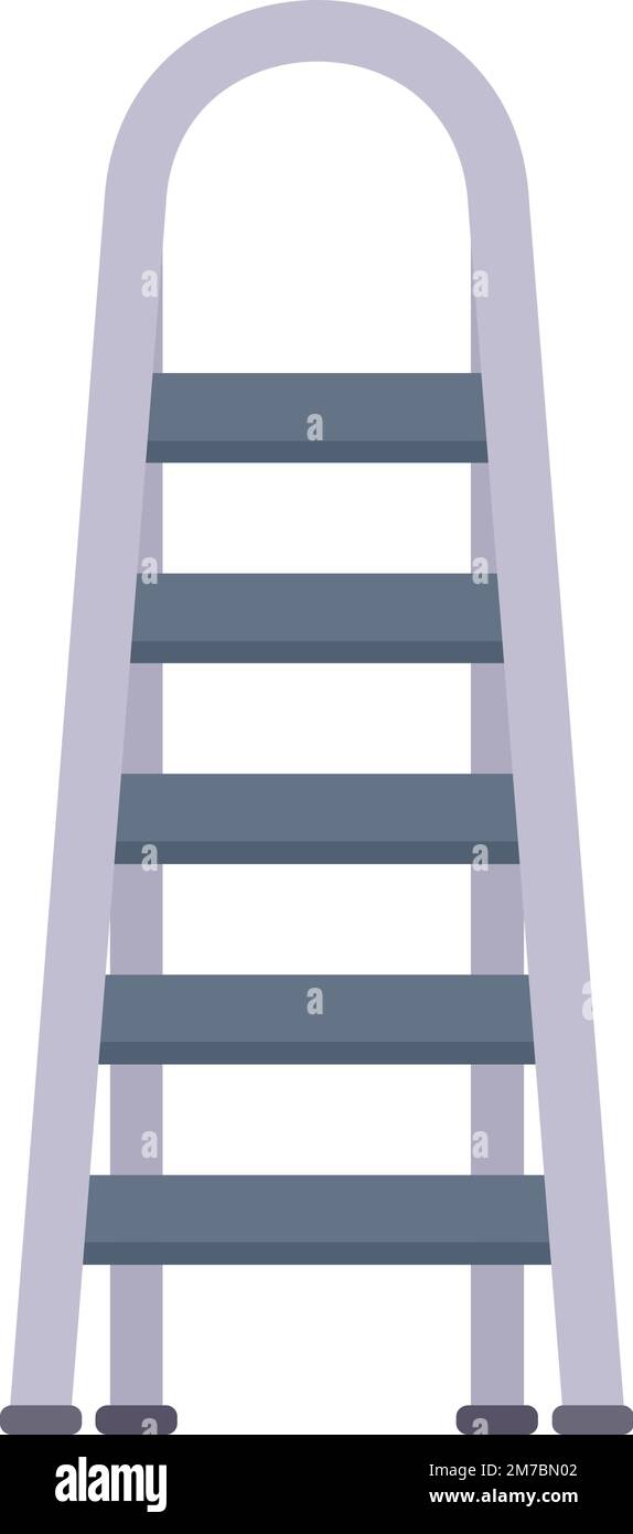 Wall ladder icon flat vector. Wood tool. Portable indoor isolated Stock ...