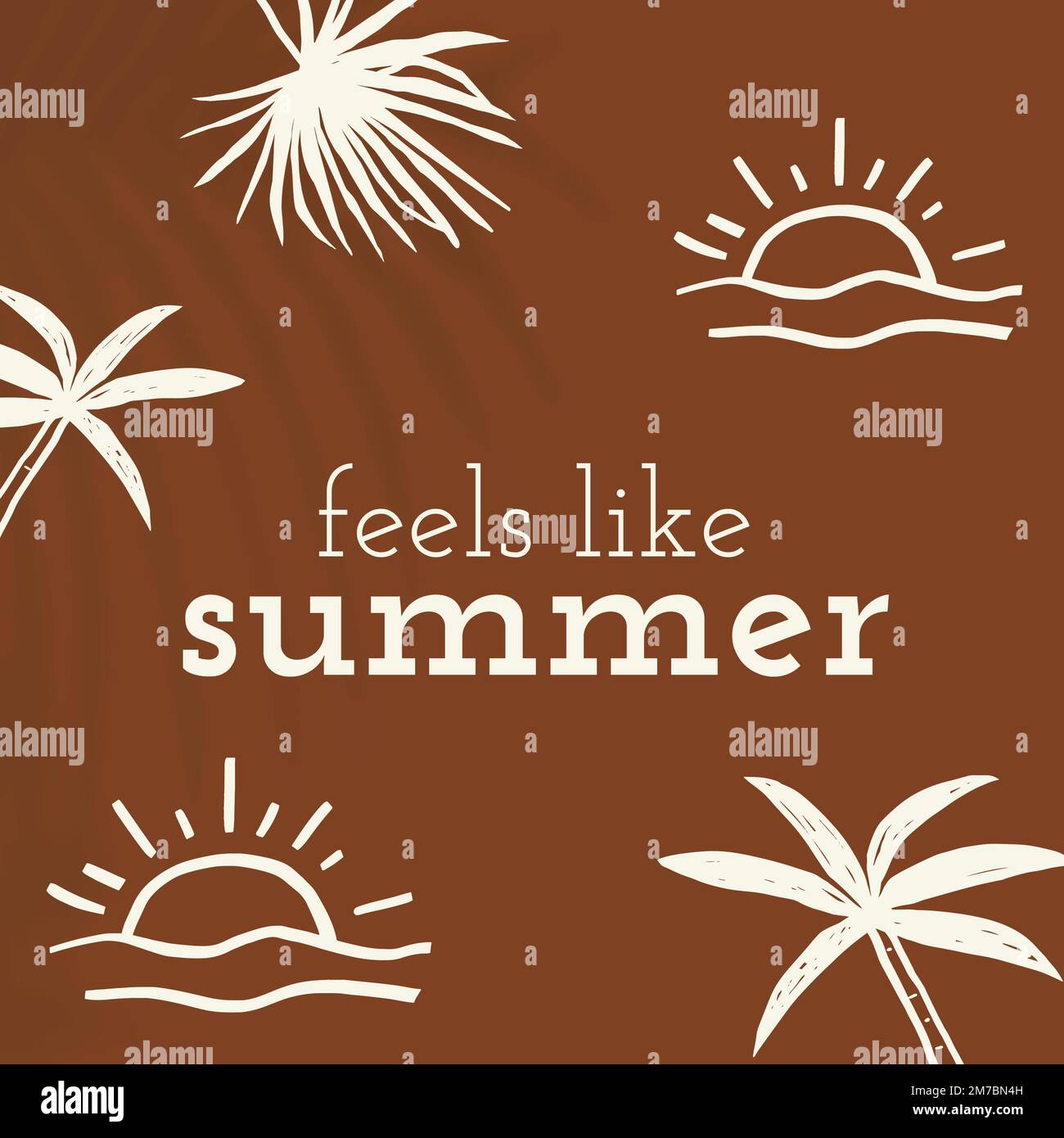 Summer doodle template vector feels like summer quote social media post ...
