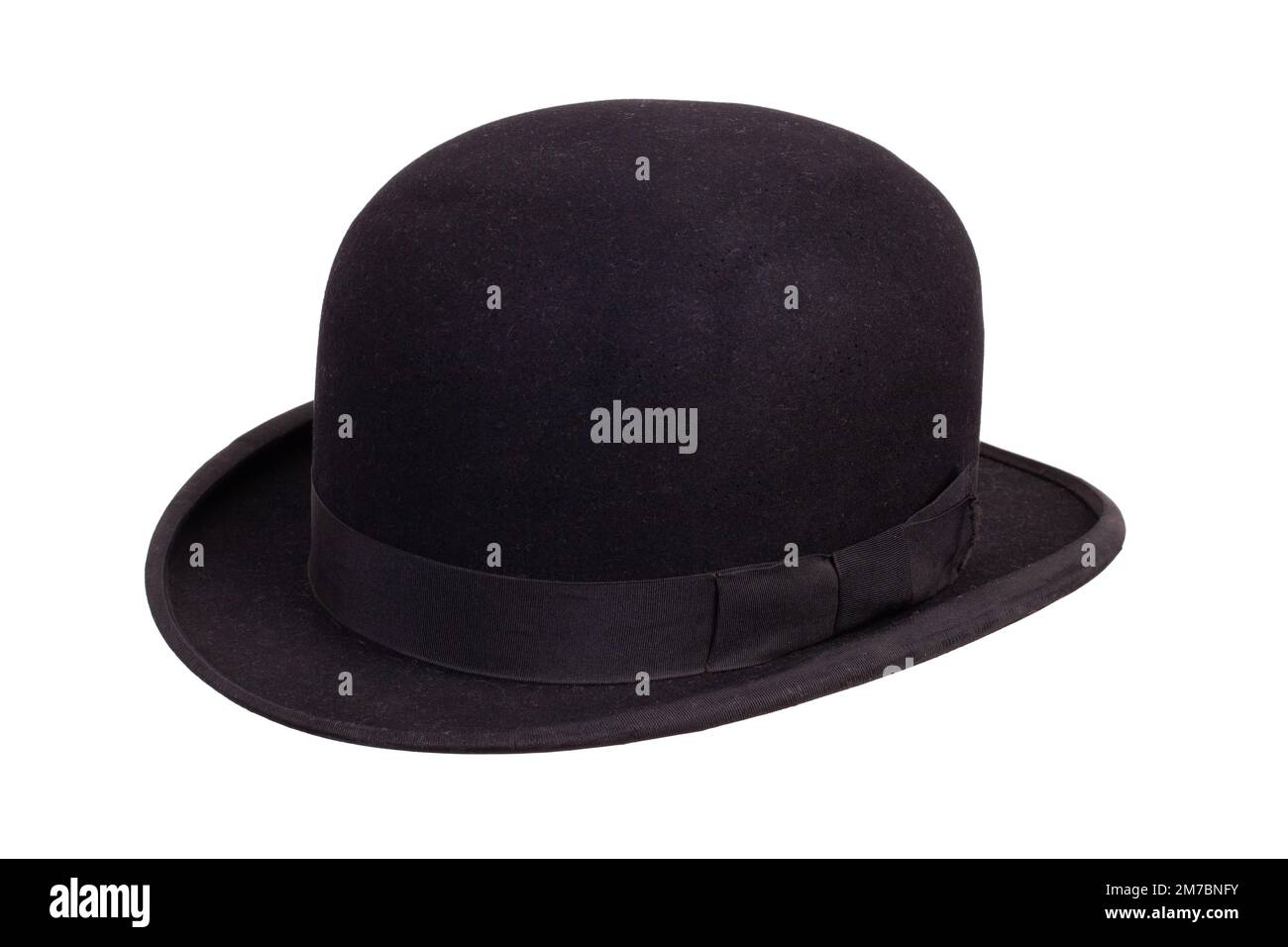 Black bowler hat angled view isolated on white background Stock Photo ...