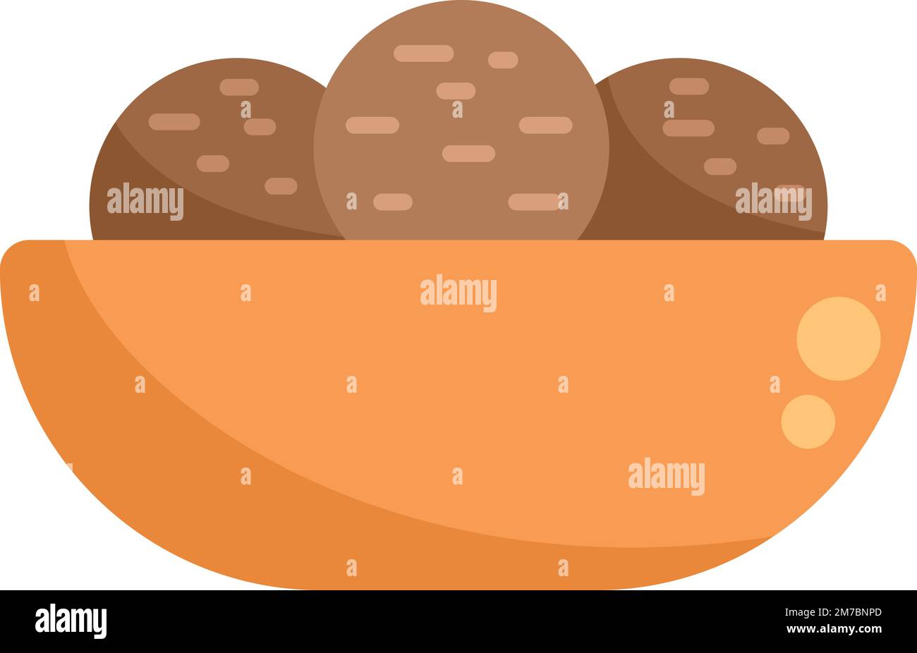 Falafel plate icon flat vector. Cooking ball. Healthy salad isolated ...