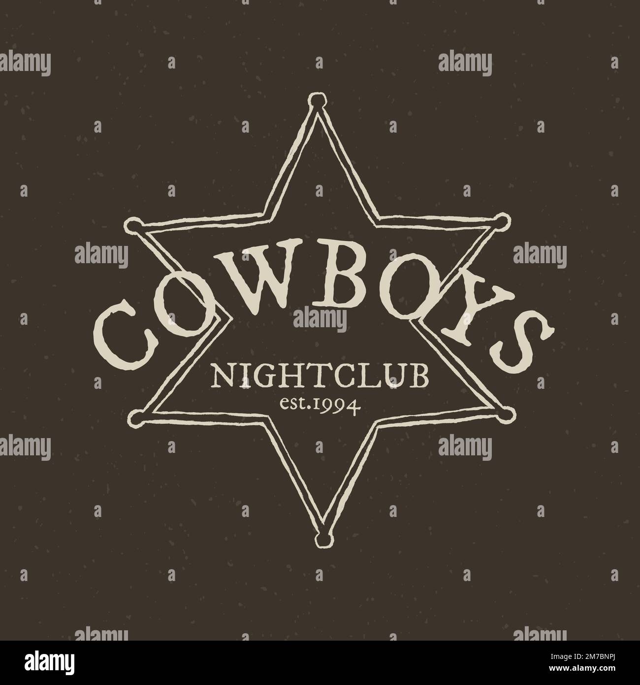 Vintage sheriff badge logo vector illustration in wild west theme Stock ...