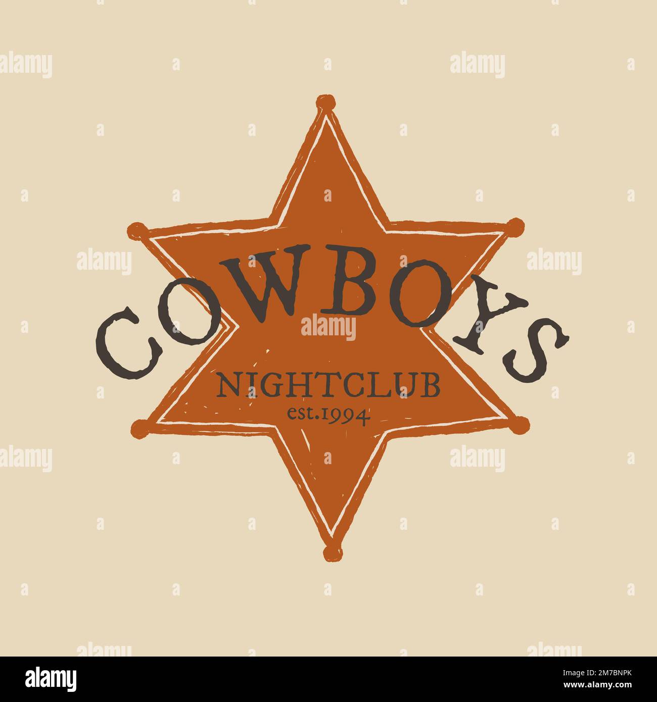 Vintage sheriff badge logo vector illustration in wild west theme Stock ...