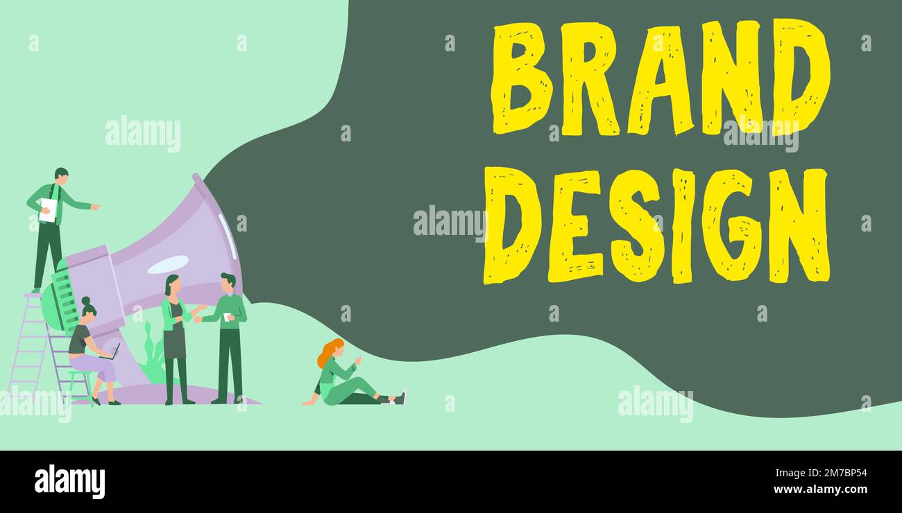 Inspiration showing sign Brand Design. Word Written on visual elements ...