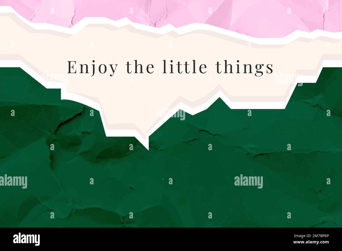 Motivational quote banner template vector on ripped paper background ...