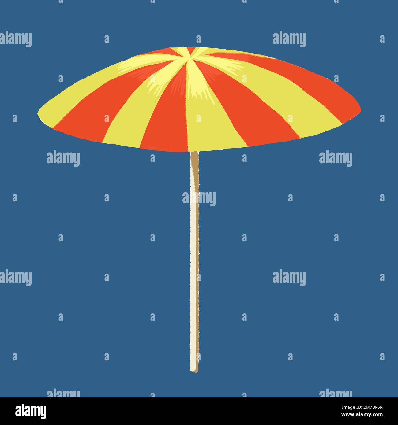 Beach umbrella sticker vector in summer vacation theme Stock Vector ...