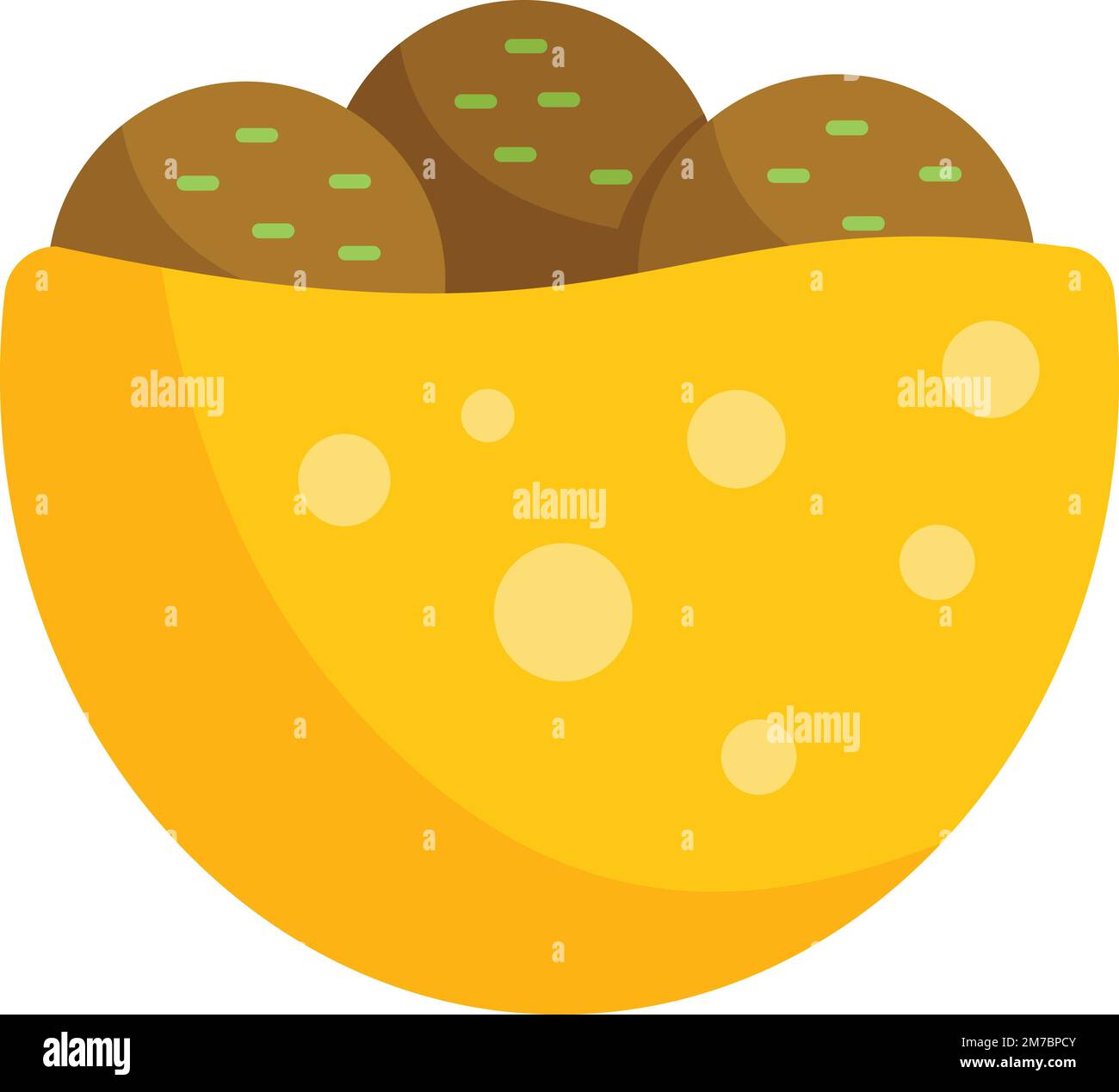 Falafel pita icon flat vector. Arabic cooking. Vegan fresh isolated ...