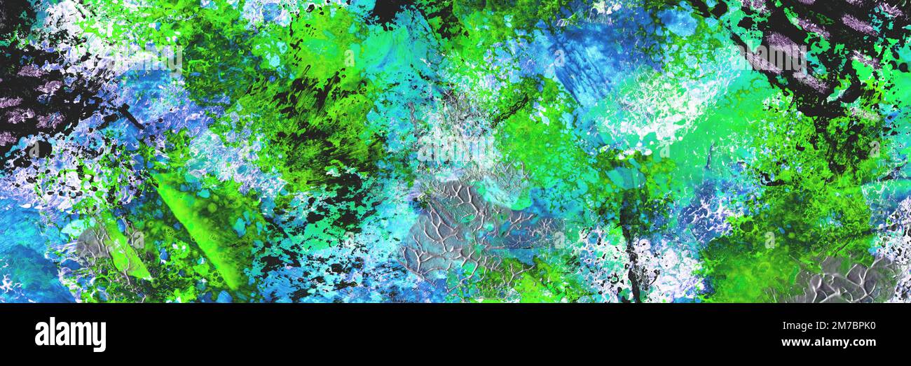 Creative banner with hand drawn abstract multicolored acrylic texture ...