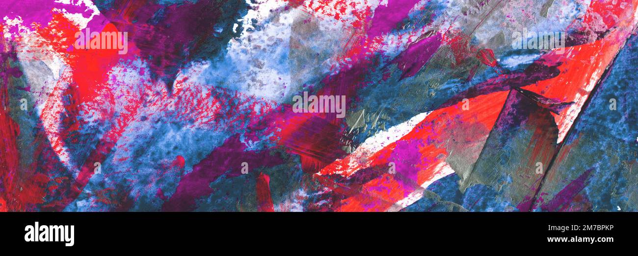 Creative banner with hand drawn abstract multicolored acrylic texture ...