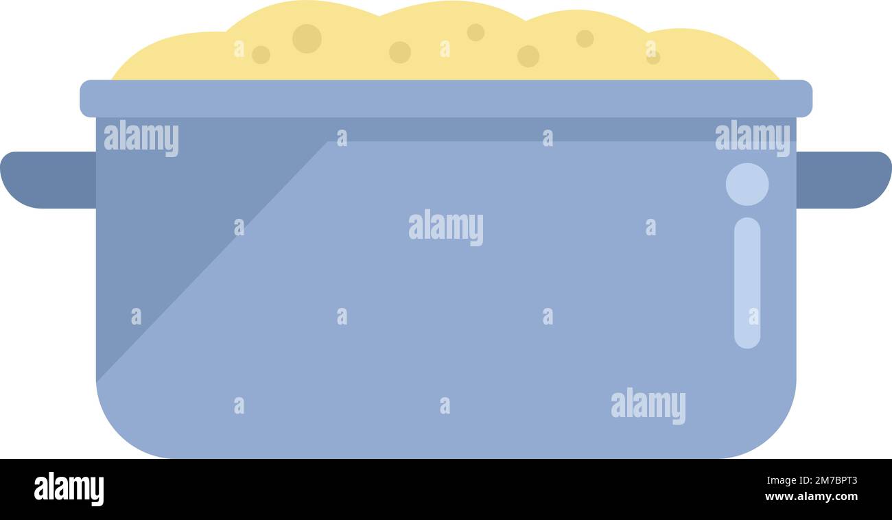Mash potato dish icon flat vector. Boiled food. Diet nutrition isolated ...