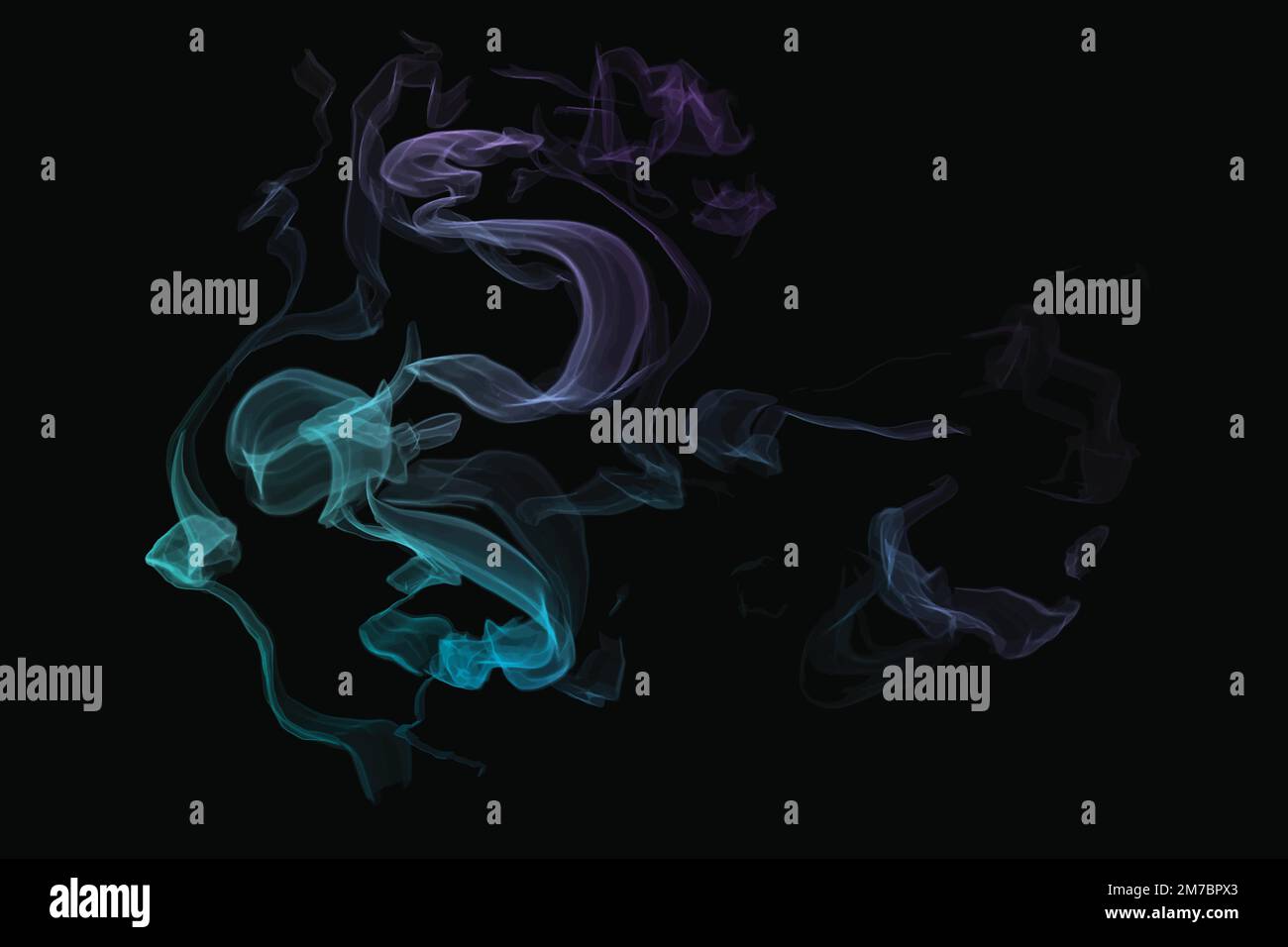 Blue smoke element vector in black background Stock Vector Image & Art ...