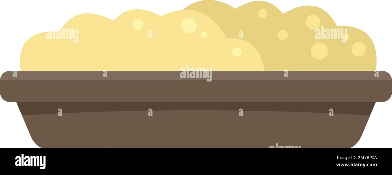 Mash potato butter icon flat vector. Dish food. Spoon meal isolated ...