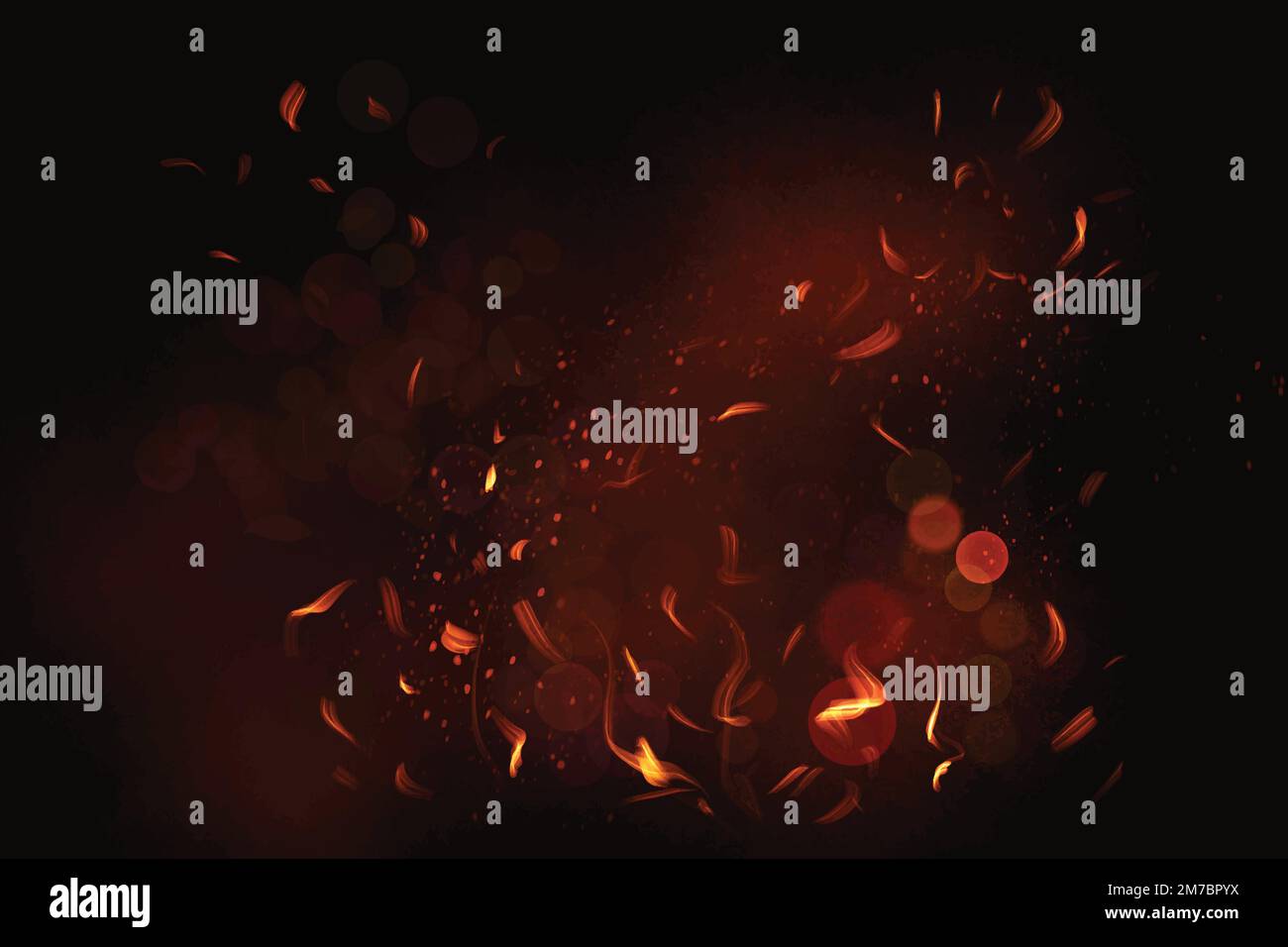 Fire flame element vector in black background Stock Vector Image & Art ...