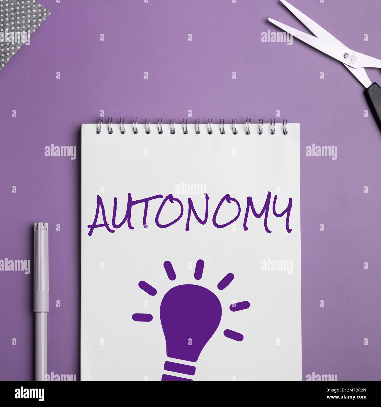 Text sign showing Autonomy. Business idea vehicle that can guide itself ...