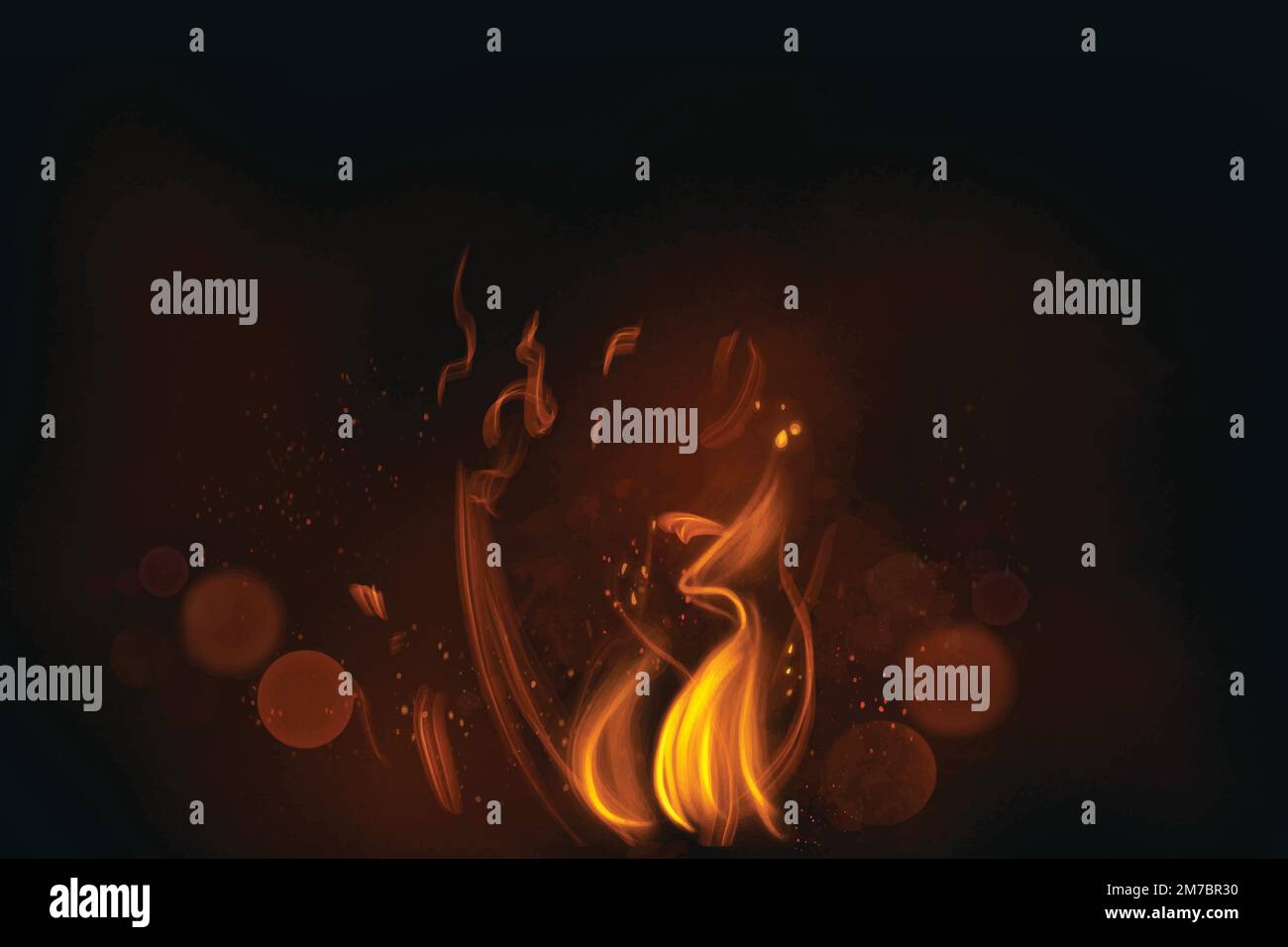 Fire flame element vector in black background Stock Vector Image & Art ...