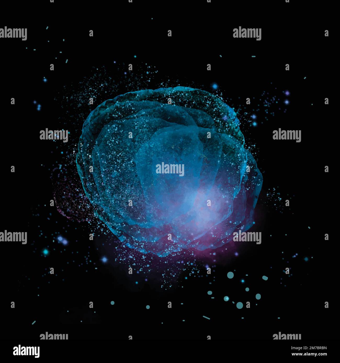 Aesthetic galaxy element vector in black background Stock Vector Image ...