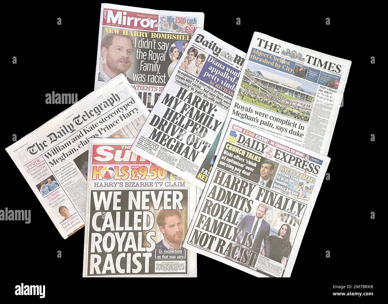 Some of the front pages of newspapers about the televised interview ...