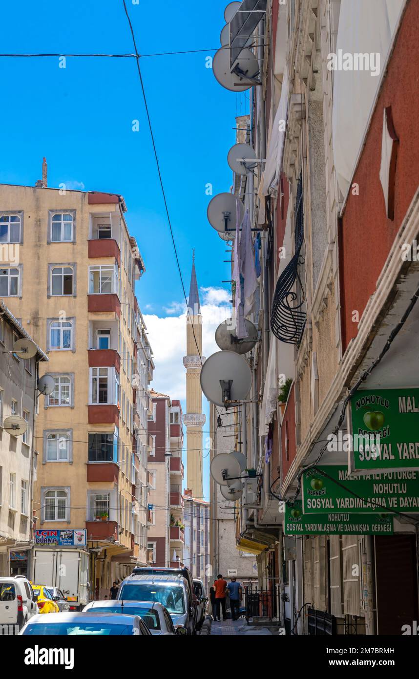Istanbul housing. Streets in Bağcılar district in istanbul, Turkey ...