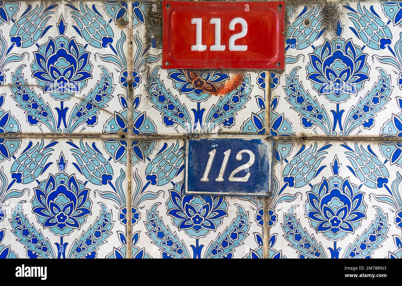 Building number 112 on a traditional Islamic ornamental tile in the ...