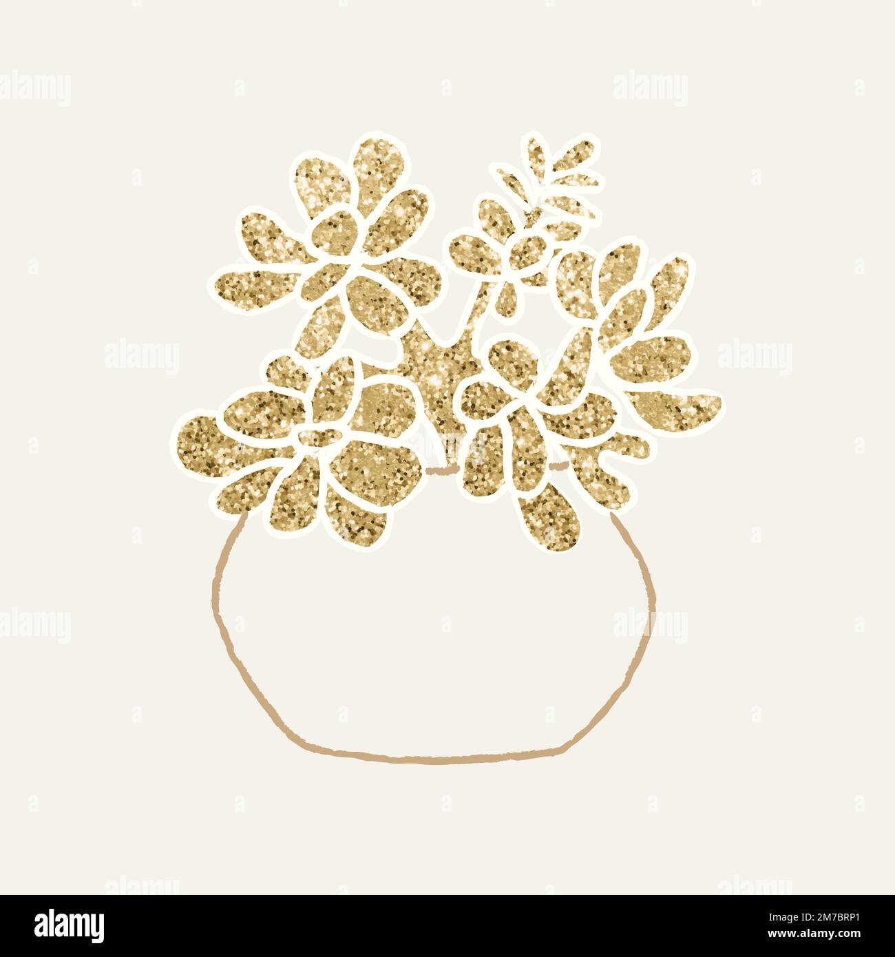 Gold jade plant houseplant vector element graphic Stock Vector Image ...