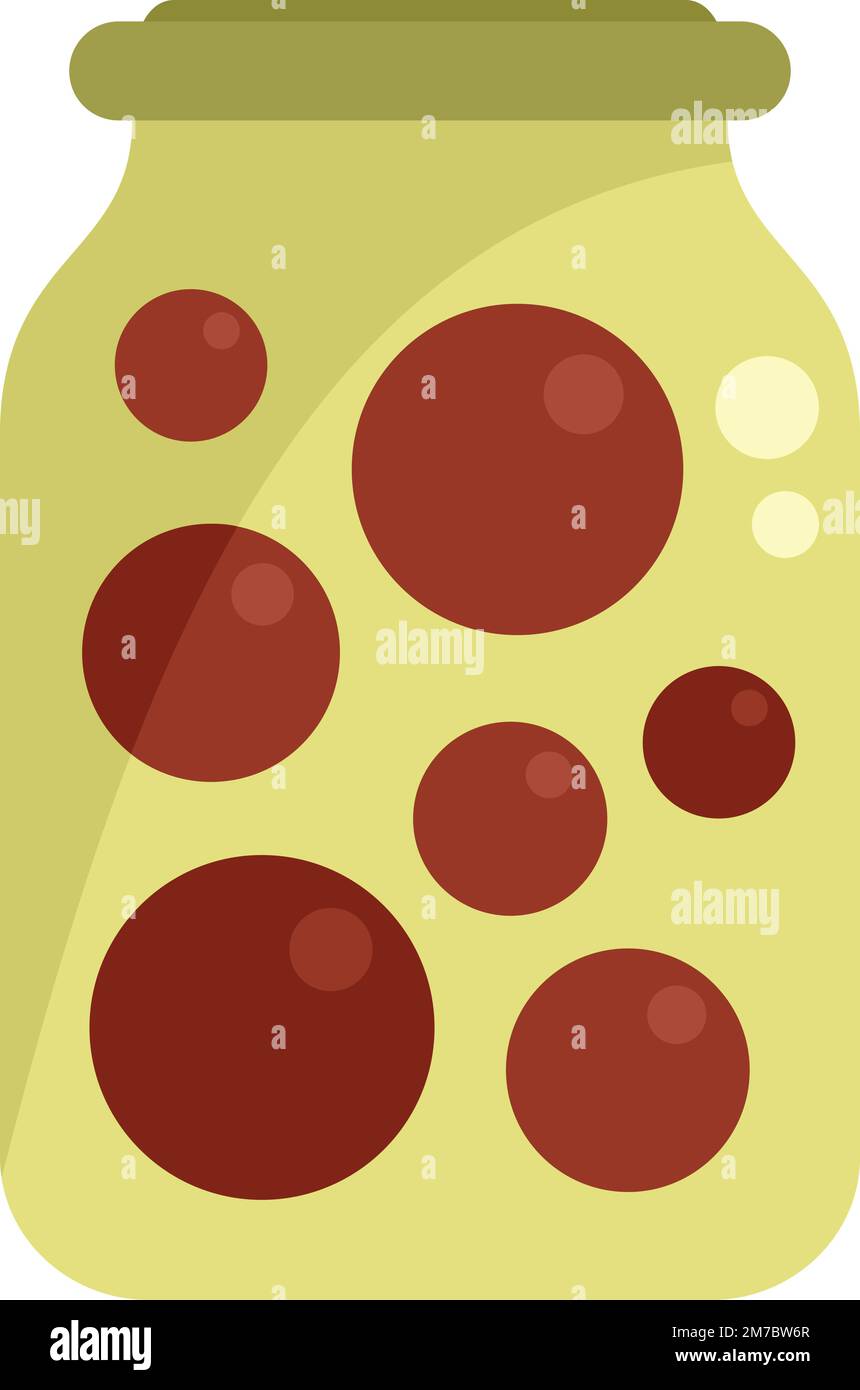 Fruit pickled icon flat vector. Food jar. Can product isolated Stock ...
