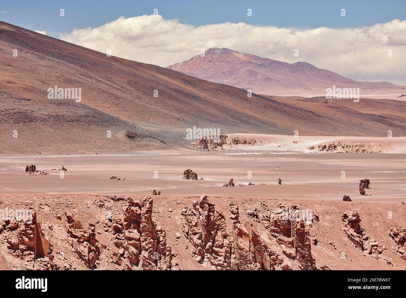 Atacama high altitude plain with rock formations Stock Photo - Alamy