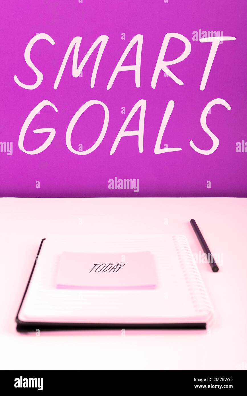 Writing displaying text Smart Goals. Concept meaning mnemonic used as a ... Writing displaying text Smart Goals. Concept meaning mnemonic used as a ...