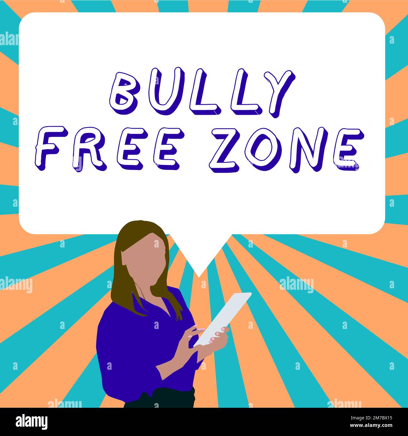 Conceptual display Bully Free Zone. Concept meaning Be respectful to ...