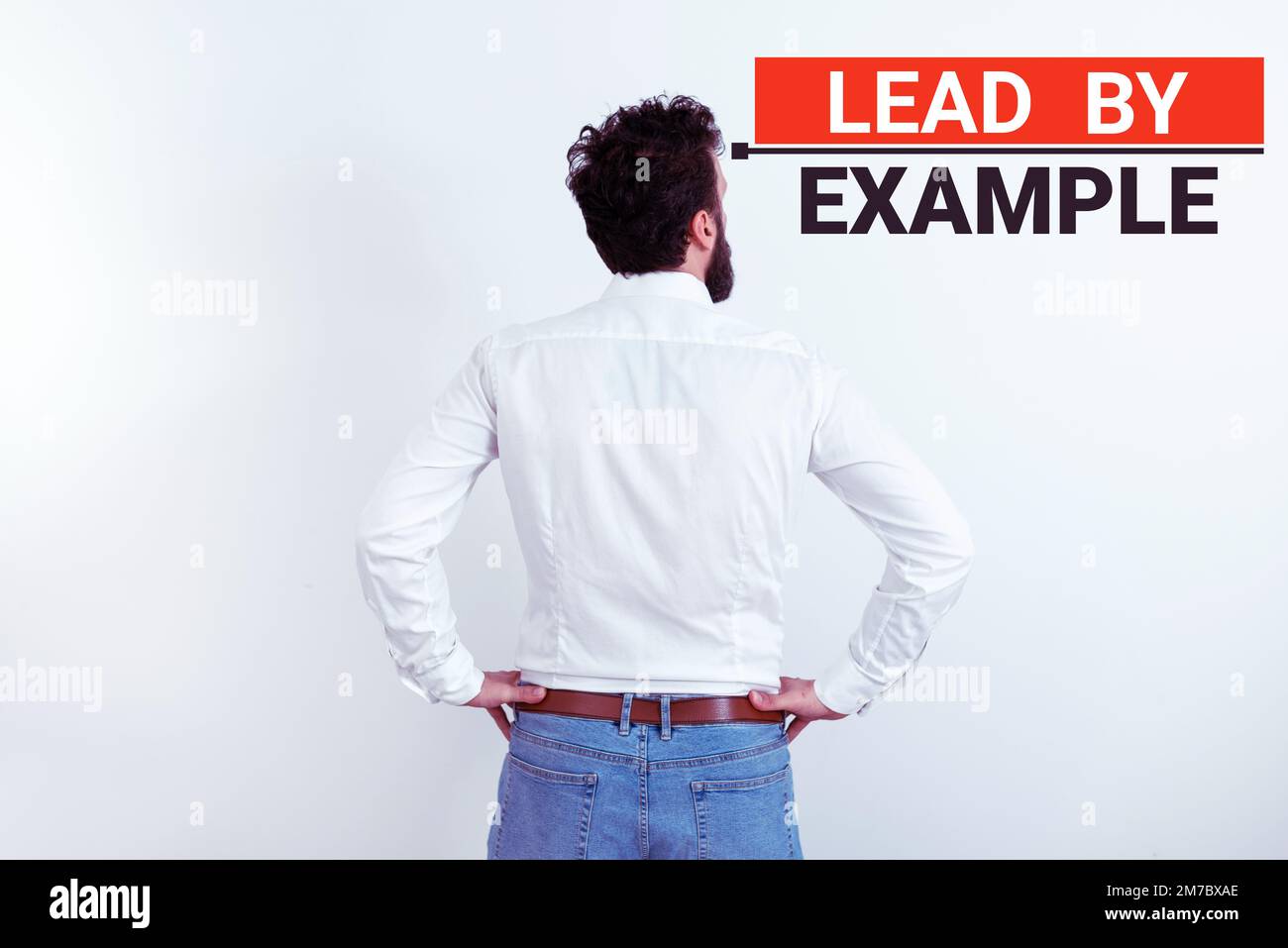 Writing displaying text Lead By Example. Concept meaning Be a mentor ...