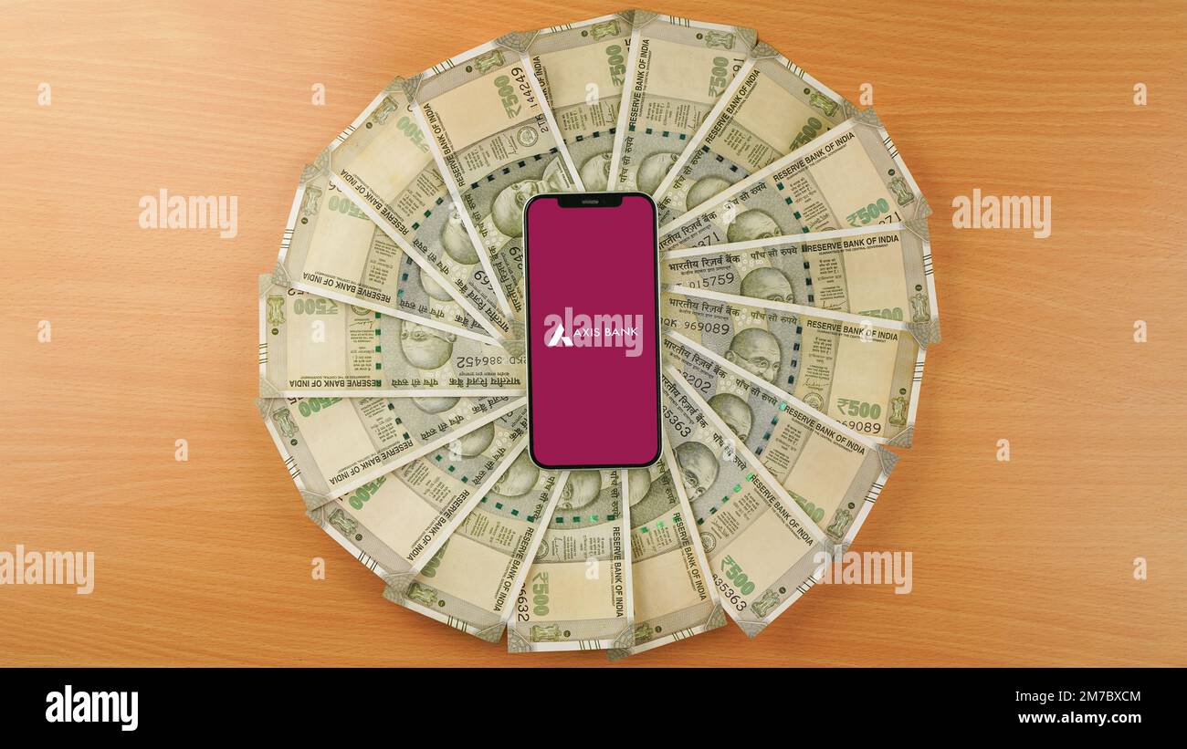 Axis Bank on mobile phone screen, isolated background Stock Photo - Alamy