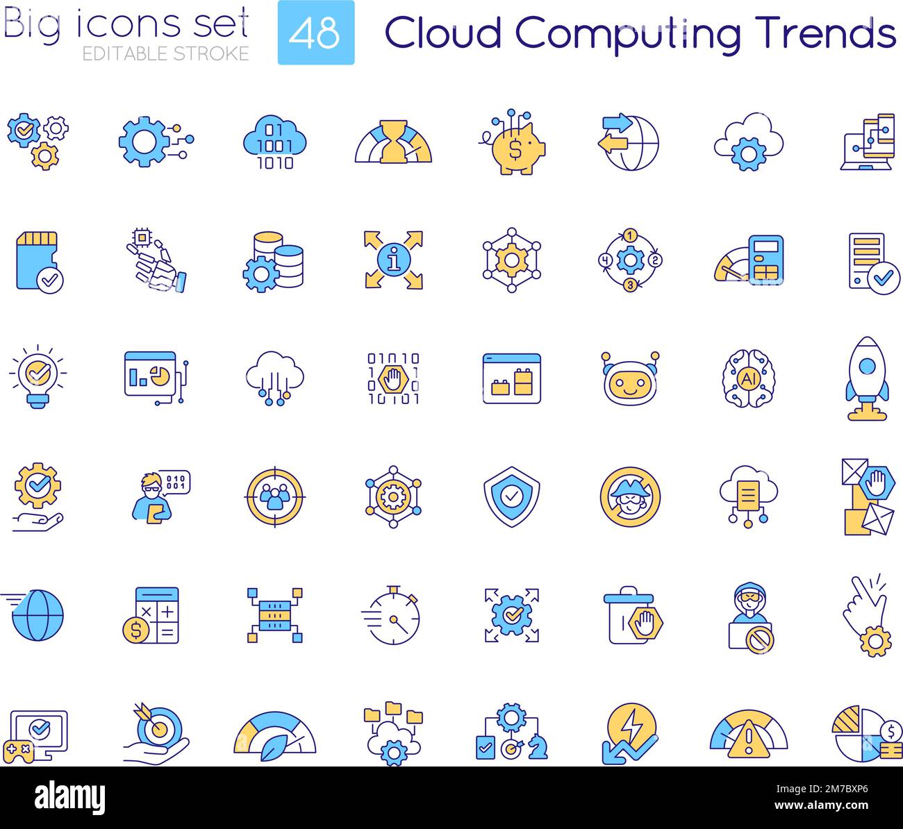 Cloud computing trends RGB color icons set Stock Vector Image & Art - Alamy