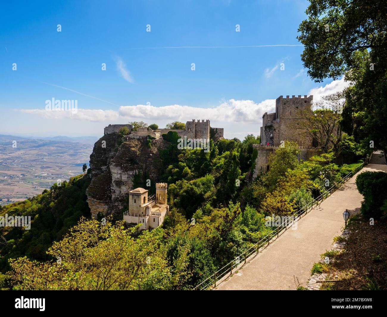 Torretta Pepoli a turreted cliffside stone residence, built in 1881, in ...