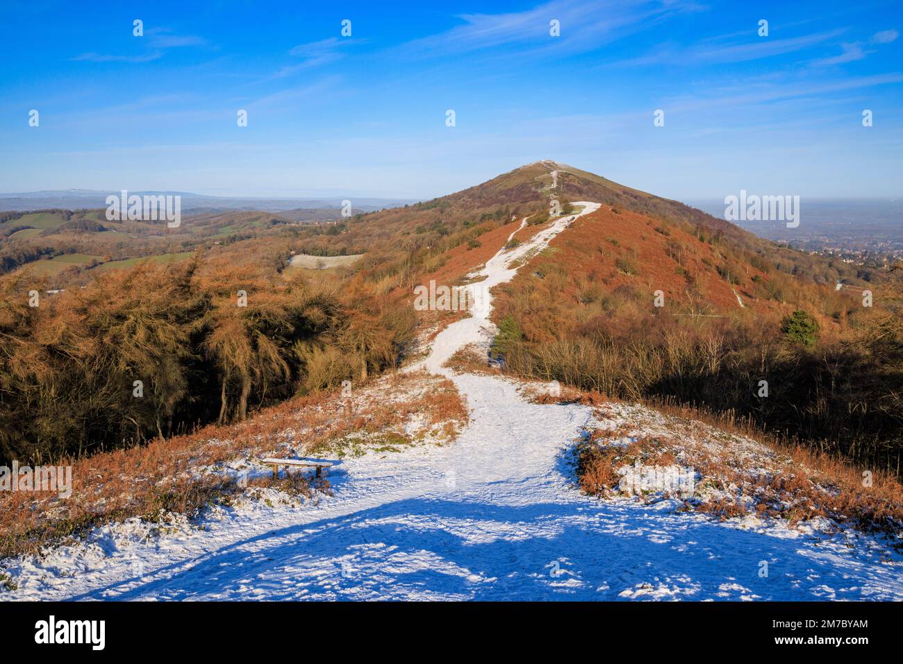 Perseverance Hill and the Worcestershire Beacon from the summit of ...