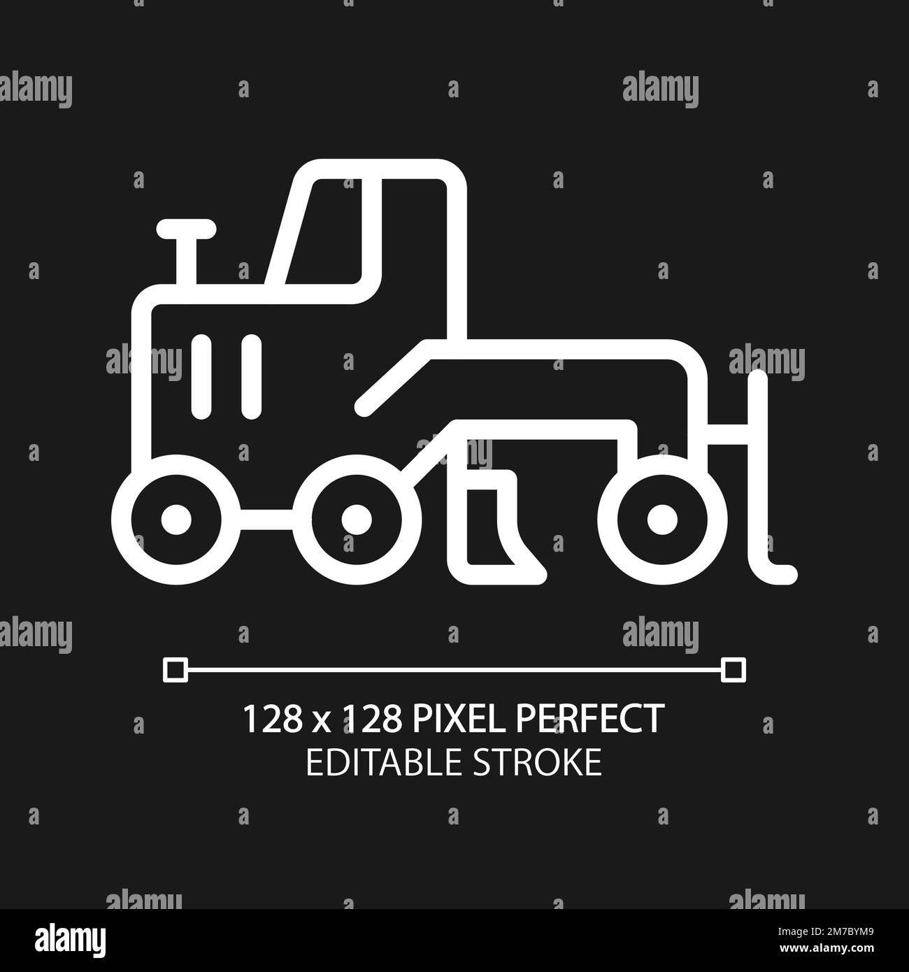 Grader pixel perfect white linear icon for dark theme Stock Vector ...