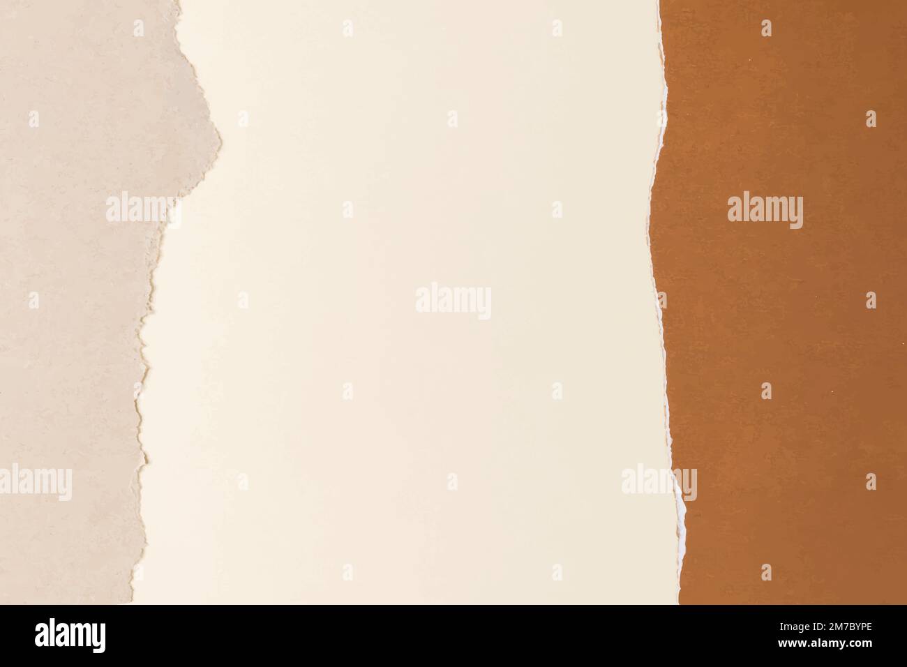 Torn paper craft frame vector handmade earth tone background Stock ...