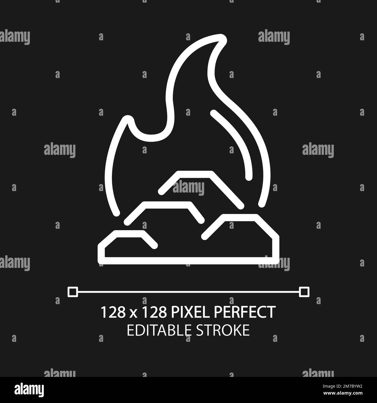 Fossil fuel pixel perfect white linear icon for dark theme Stock Vector ...