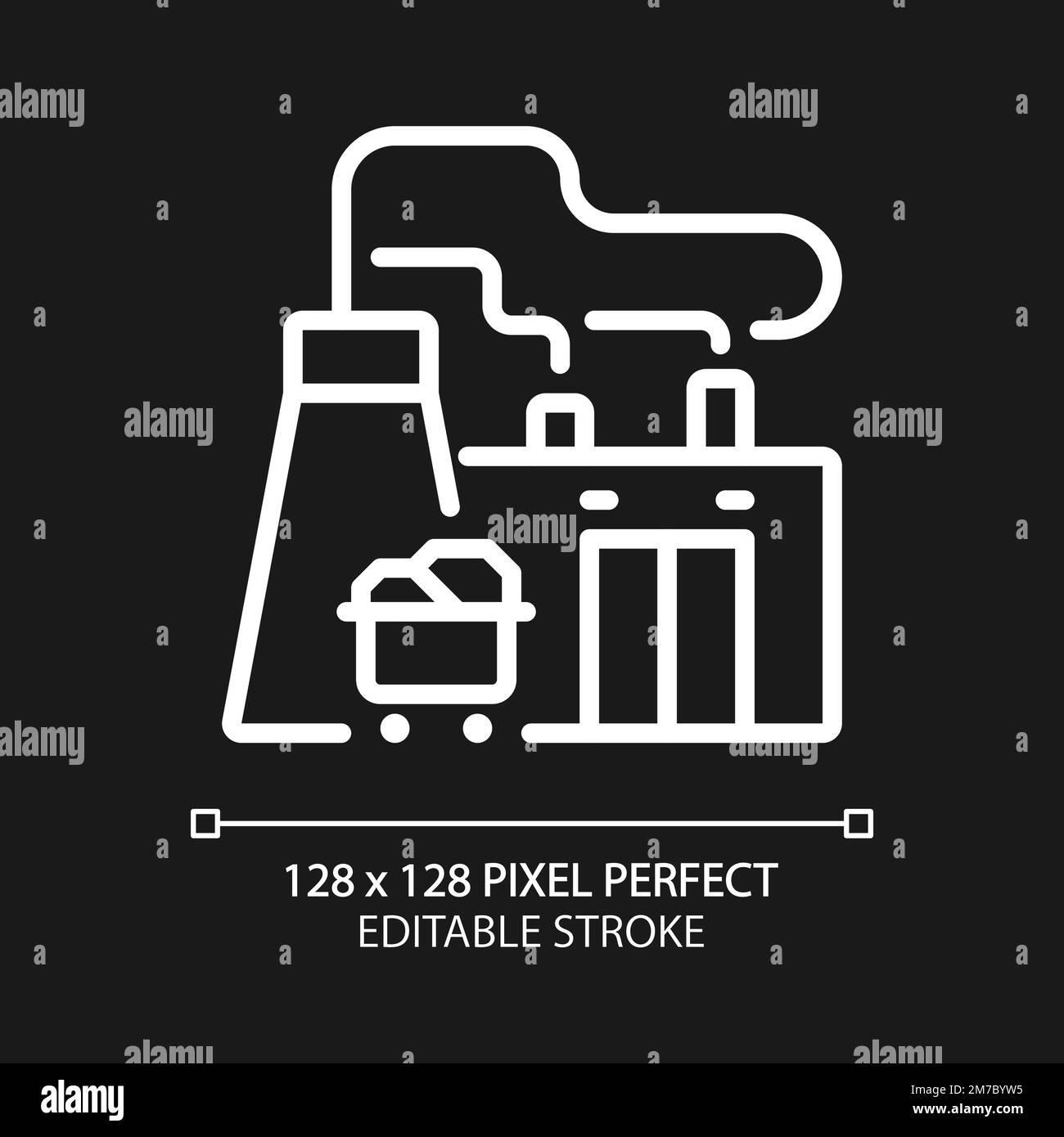 Fuel power plant pixel perfect white linear icon for dark theme Stock ...
