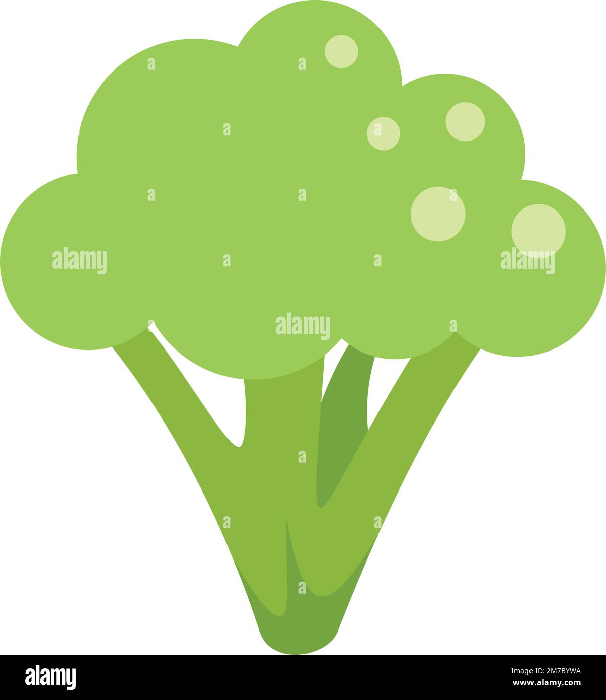 Diet fresh brocoli icon flat vector. Broccoli cabbage. Food vegetable ...