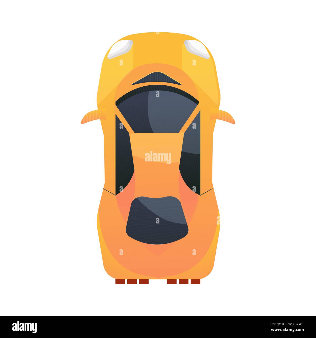 Race car top view in cartoon style transport with shadows and light ...