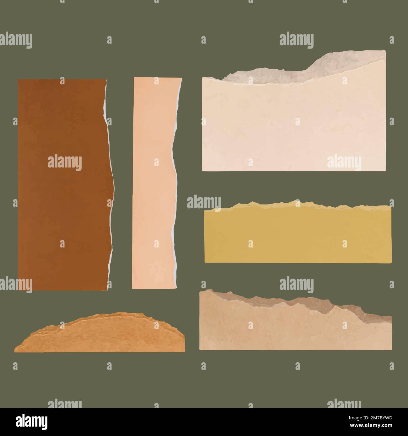 DIY ripped paper craft vector in earth tone collection Stock Vector ...