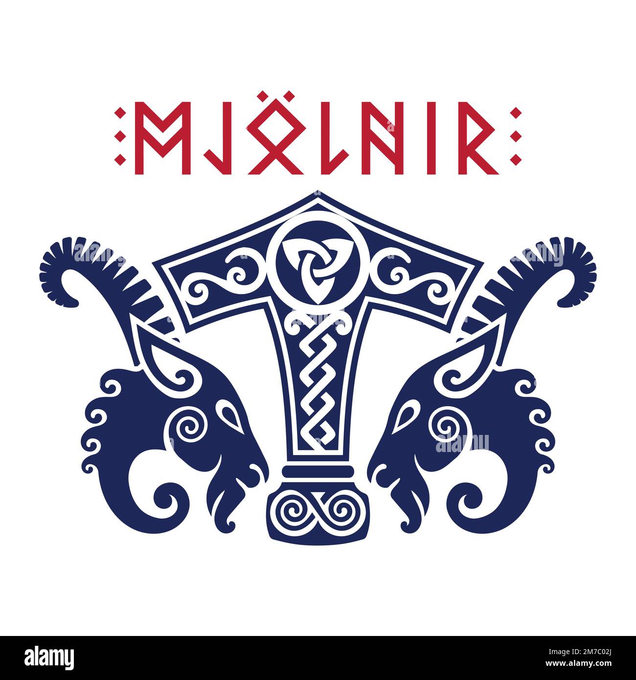 Viking Design. Ancient Scandinavian depiction of the Hammer of Thor and ...