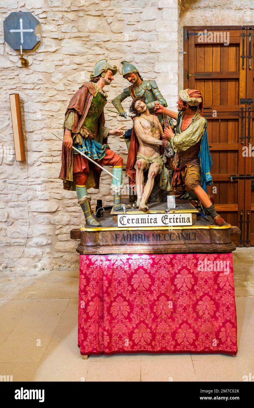 Statue group representing the crowning with thorns. Church of San ...