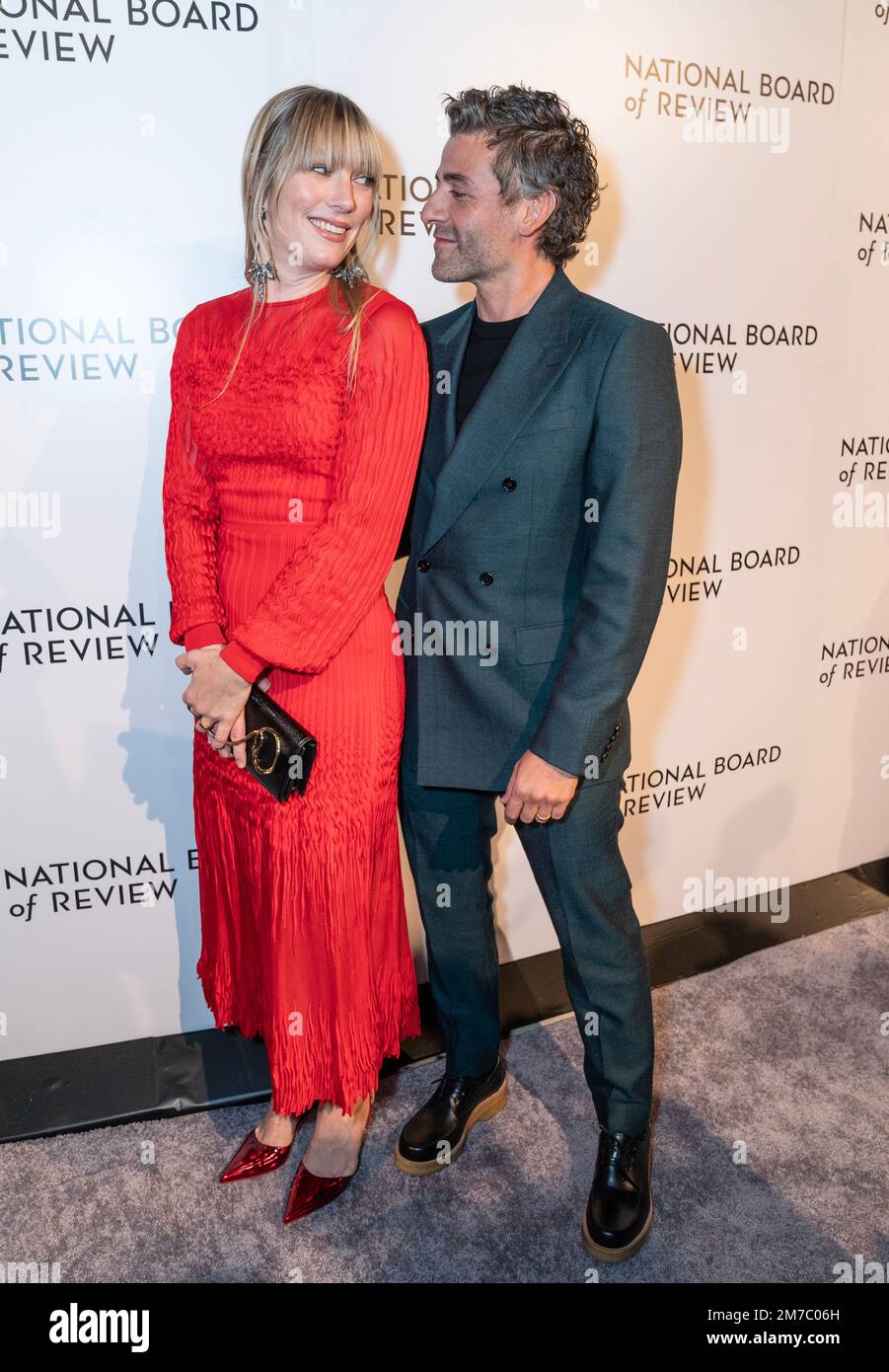 Oscar Isaac (R) attends National Board Of Review Annual Awards Gala 2023 at Cipriani 42ns Street ...