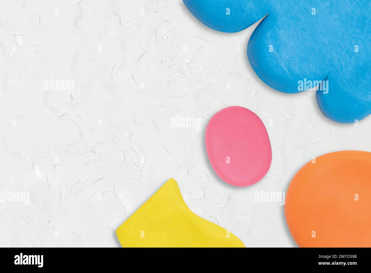 Plasticine clay patterned background vector in white colorful border ...