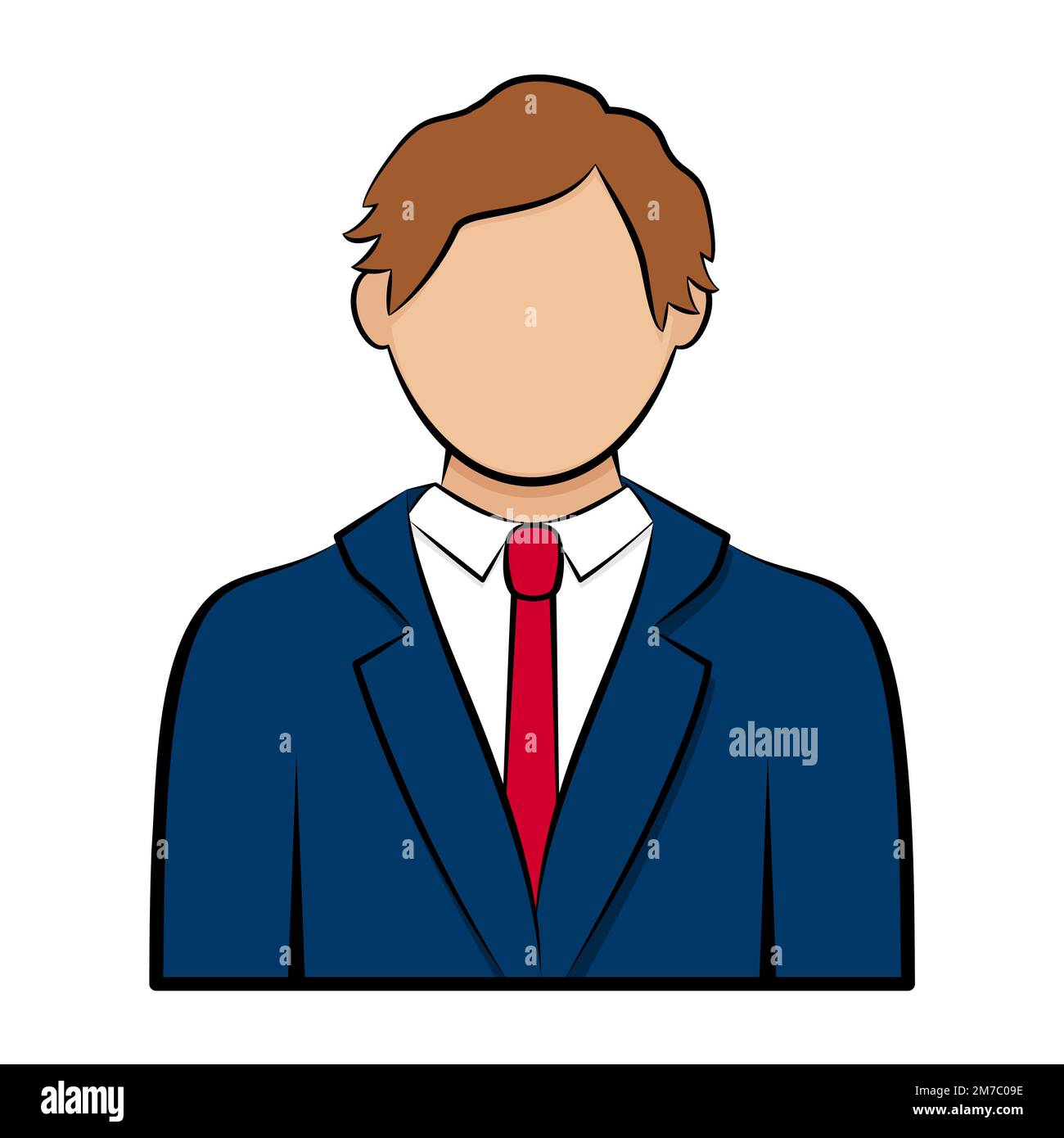 User avatar profile. Businessman with office suit and red tie. Vector ...