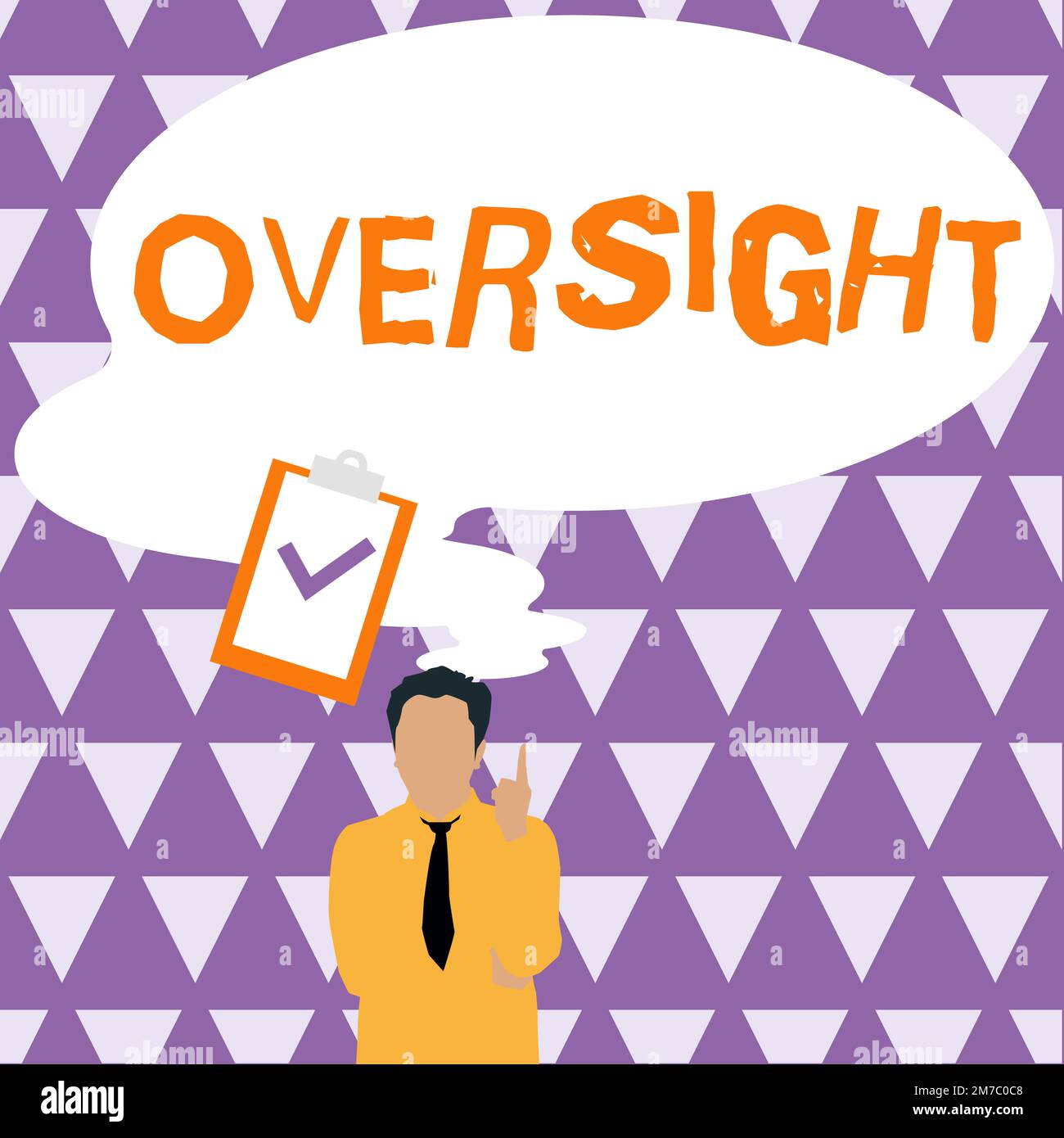 Text sign showing Oversight. Conceptual photo Watch Organize job to ...