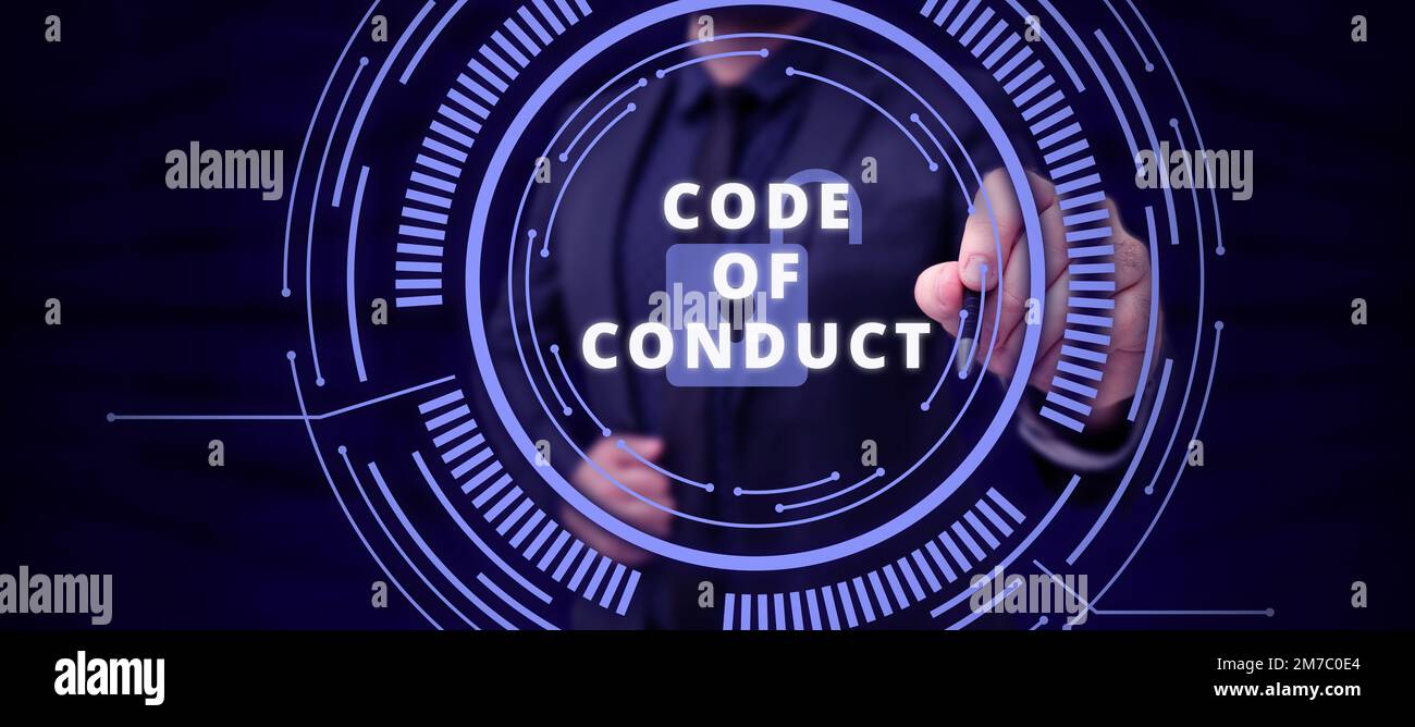 Sign Displaying Code Of Conduct Business Idea Ethics Rules Moral Codes