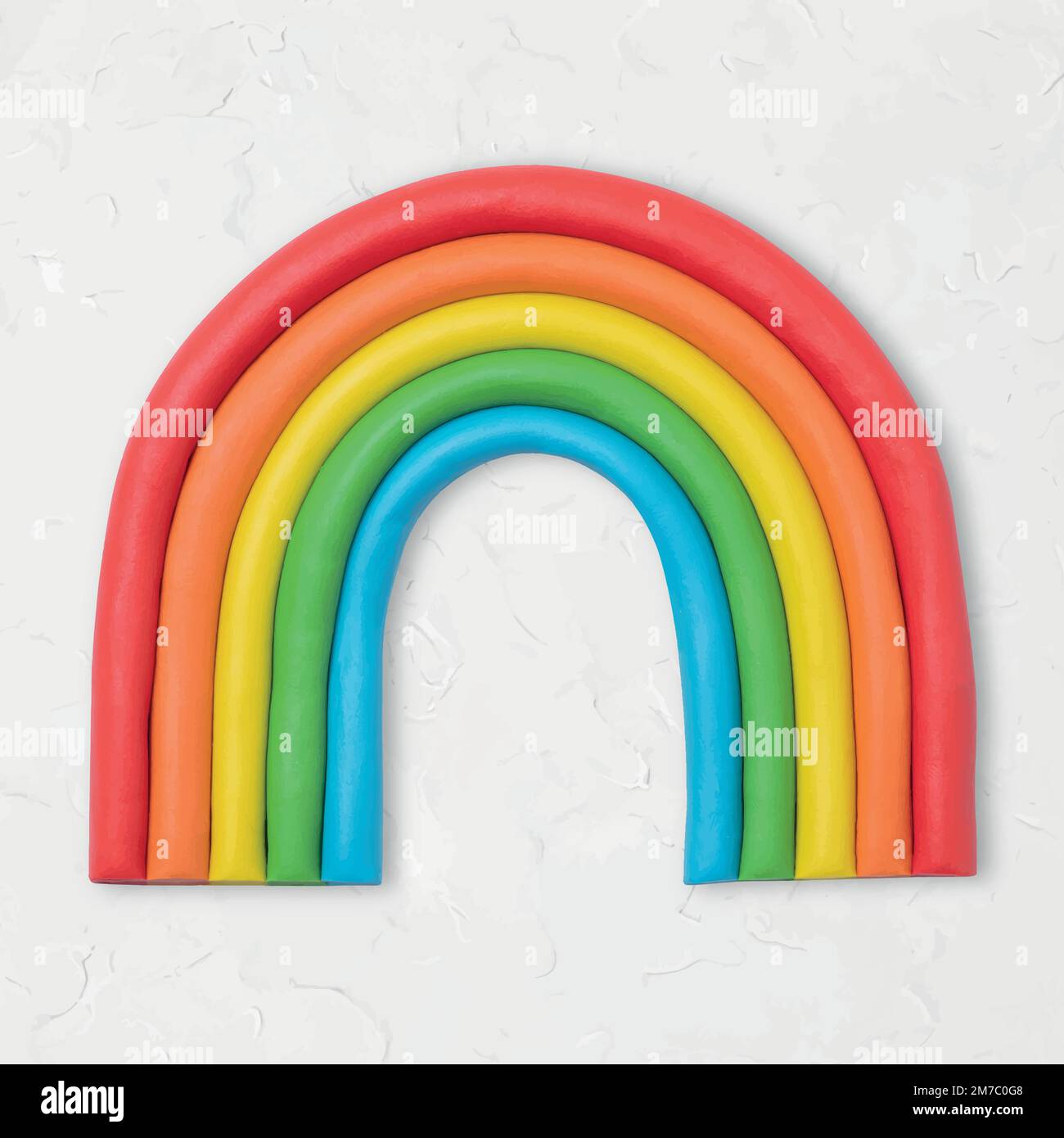 Cute rainbow dry clay vector colorful craft graphic for kids Stock ...